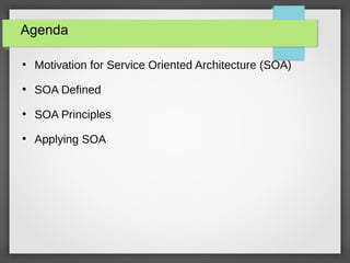 Service oriented architecture 27 May 2014 | PPT