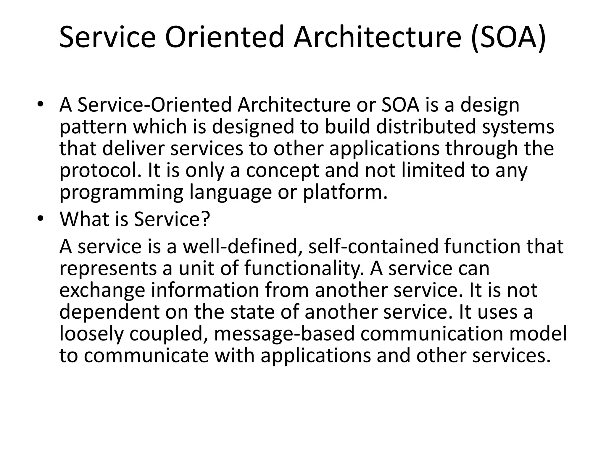 Service oriented architecture characteristics of soa | PPTX