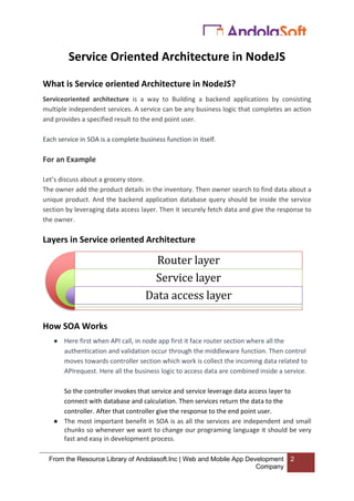 Service Oriented Architecture in NodeJS | PDF