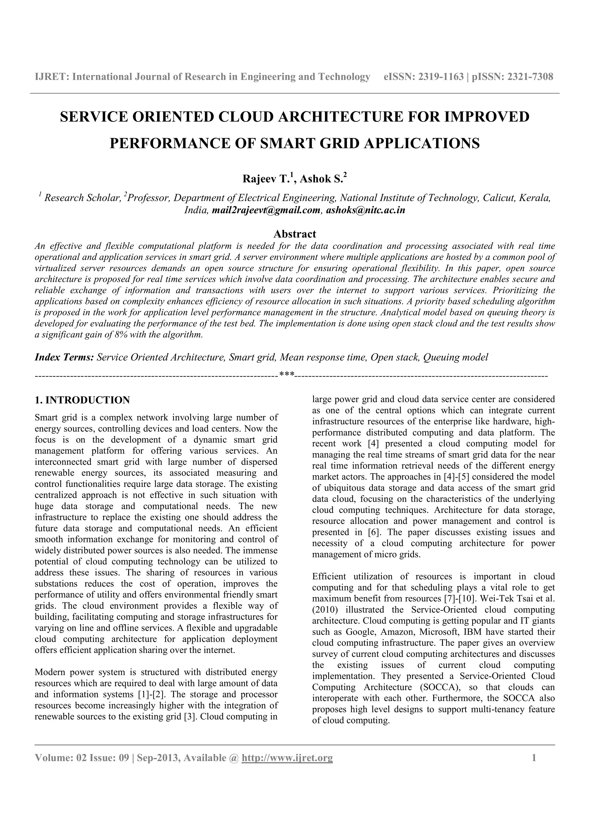 Service oriented cloud architecture for improved | PDF
