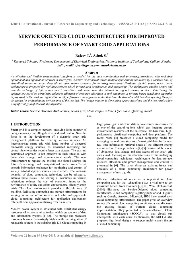 Service oriented cloud architecture for improved | PDF