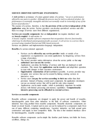 Service oriented software engineering | DOCX