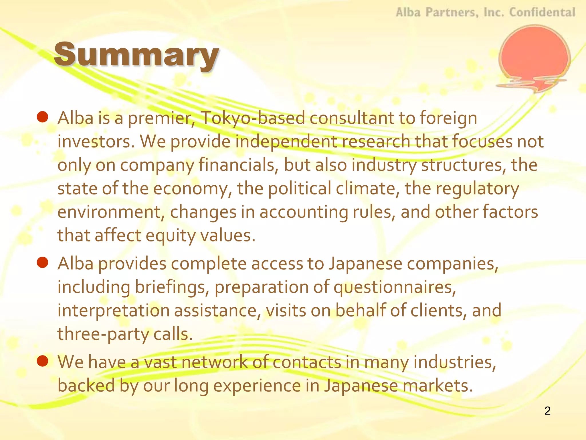 Alba Partners Service Overview | PPT | Free Download