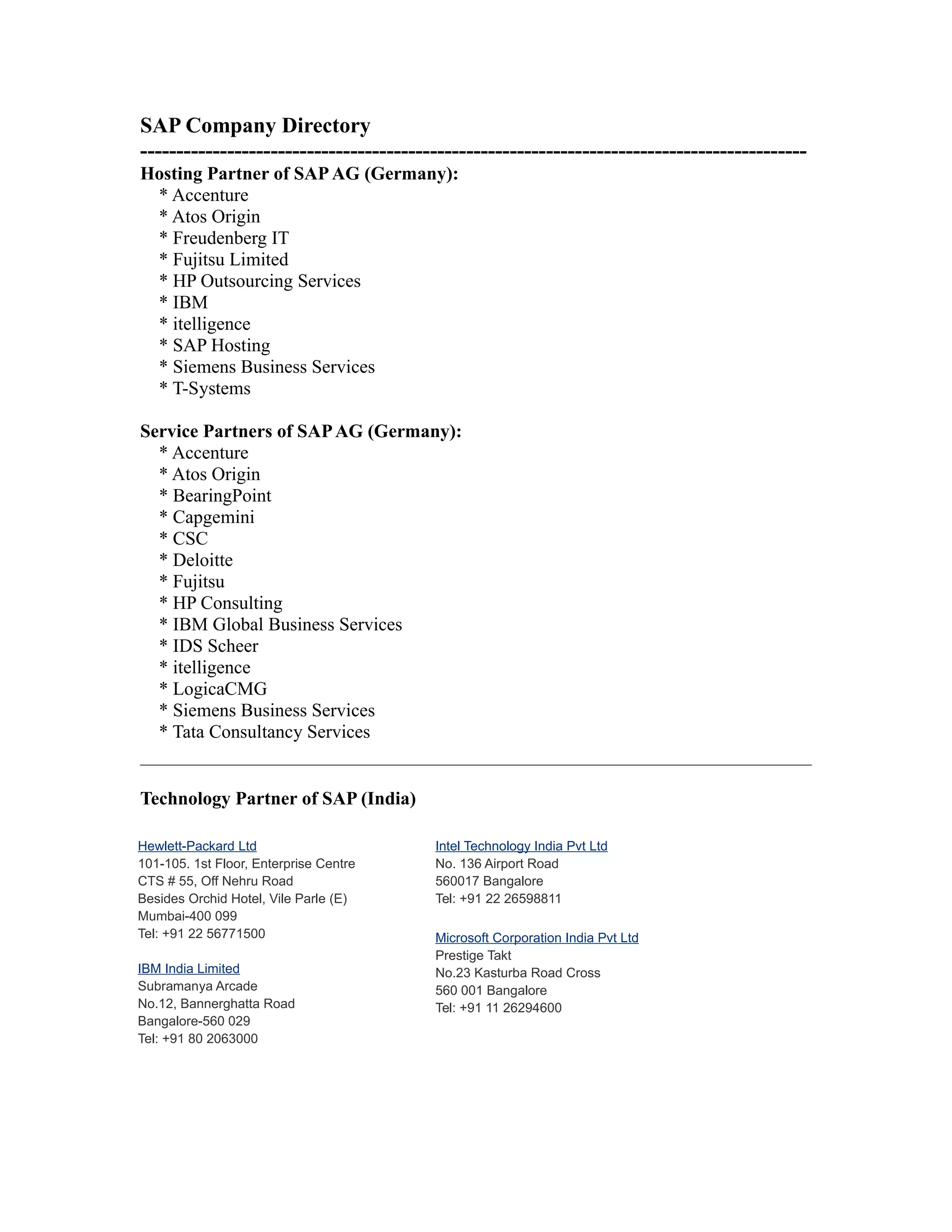 Service partners sap in india | PDF