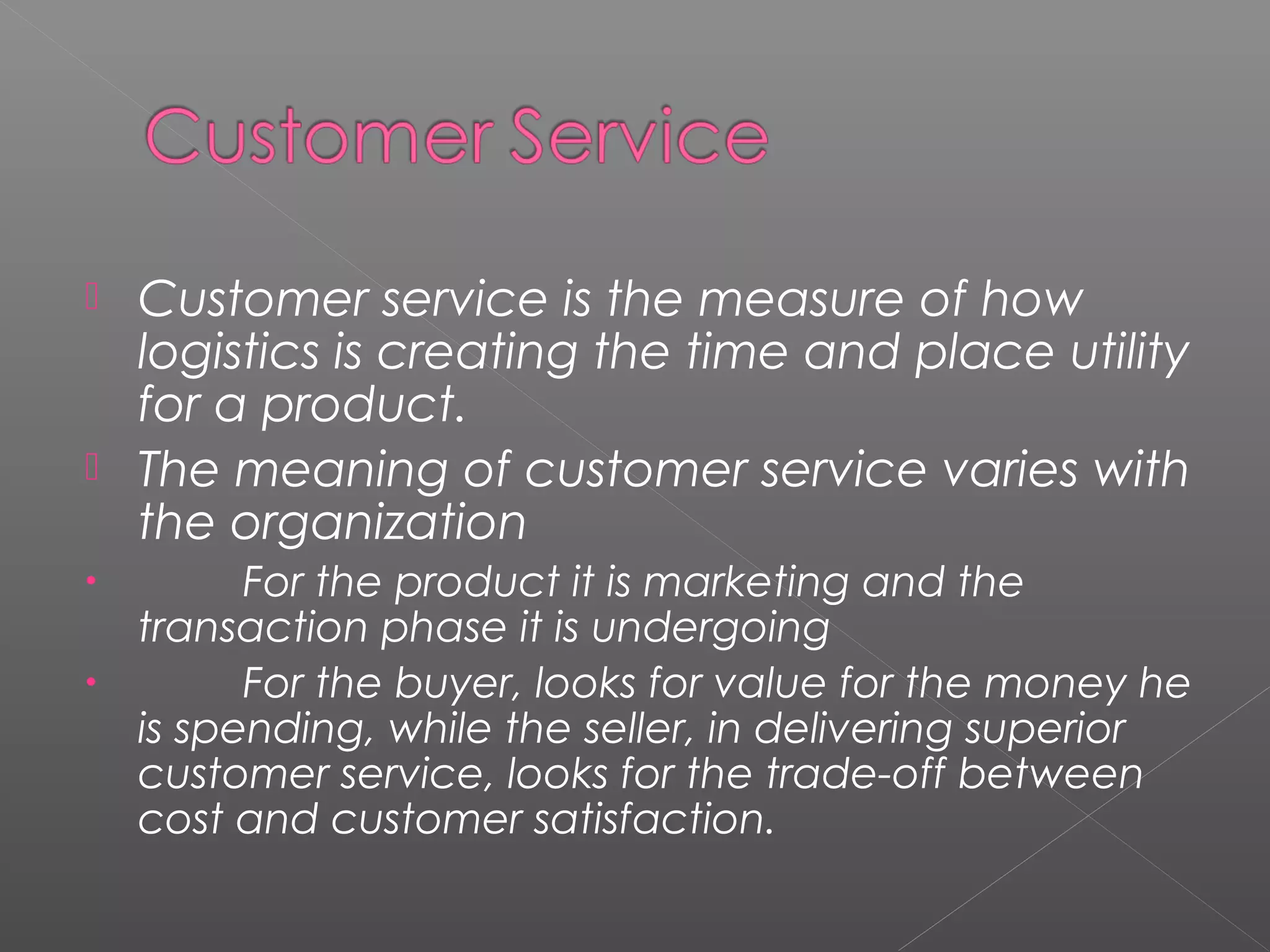 Service phases in logistics | PPT