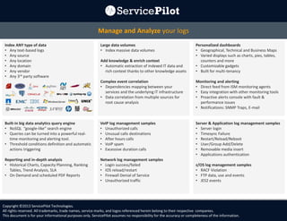 Manage VoIP, Network, Application and Server logs with ServicePilot | PDF