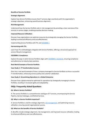 Service Portfolio Best Practices for ITIL and ISO20000-1 | DOCX