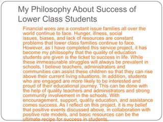 AFFECTS SOCIAL CLASS HAS ON STUDENTS AND THE IMPORTANCE OF QUALITY ...