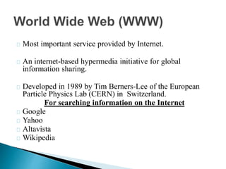 Service provided by internet | PPTX