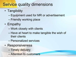 Service quality at Mudra communication | PPT