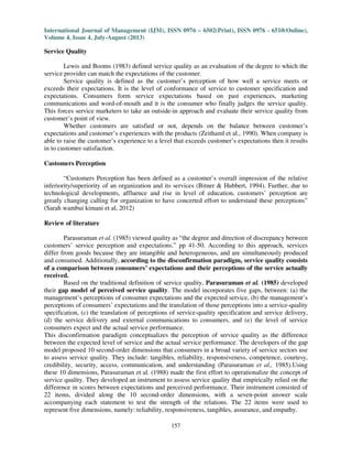 Service quality measurement and customers perception about the services ...