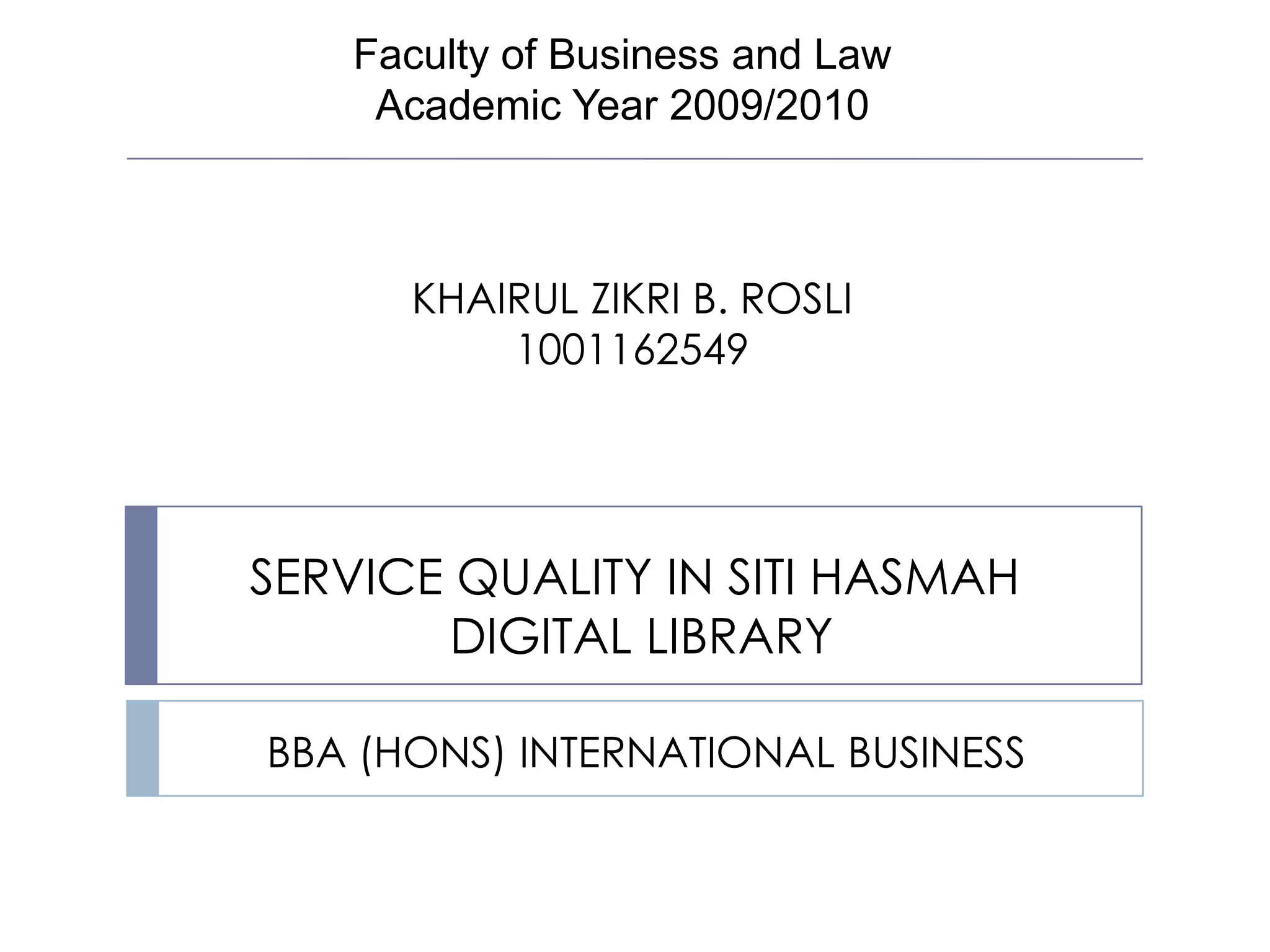 Service quality mmu library | PPT