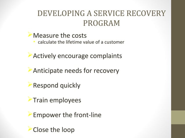 Service recovery | PPT | Business | Business and Finance