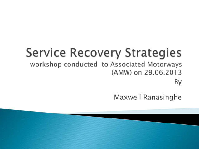 Service recovery strategies | PPTX