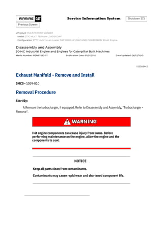 277C CATERPILLAR MULTI TERRAIN LOADER SERVICE REPAIR MANUAL JWF | PDF