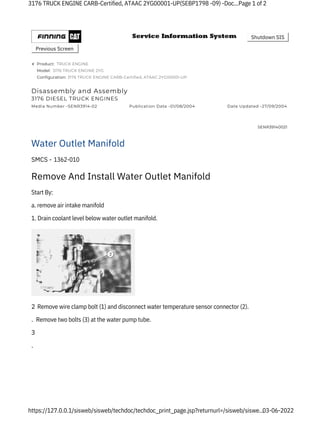 3176 CATERPILLAR TRUCK ENGINE SERVICE REPAIR MANUAL 2YG - PDF DOWNLOAD ...