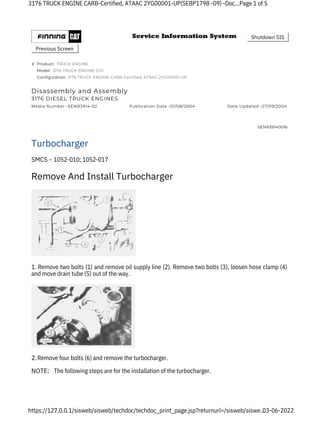 3176 CATERPILLAR TRUCK ENGINE SERVICE REPAIR MANUAL 2YG - PDF DOWNLOAD ...