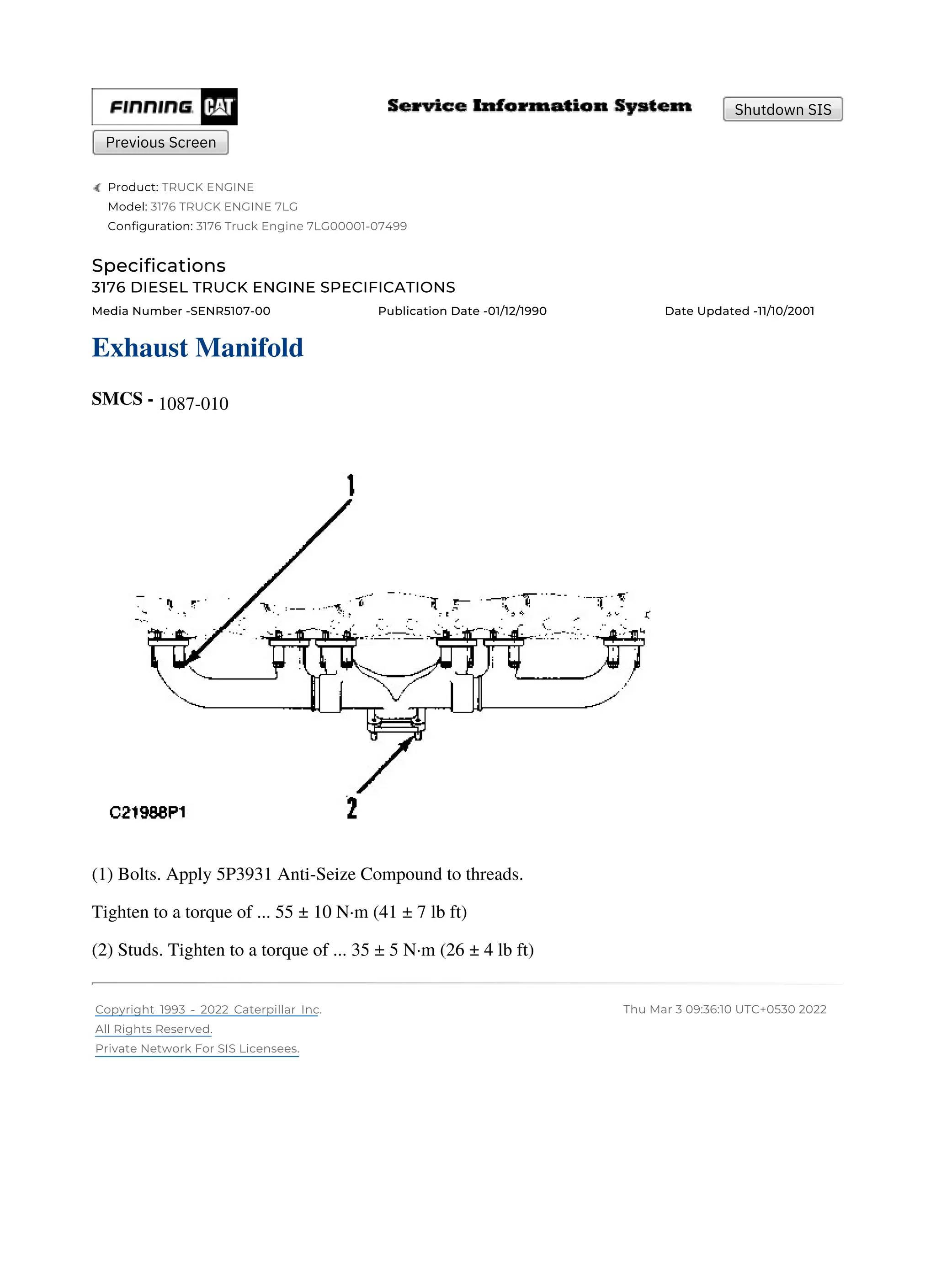 3176 CATERPILLAR ENGINE SERVICE REPAIR MANUAL S7LG - PDF DOWNLOAD | PDF
