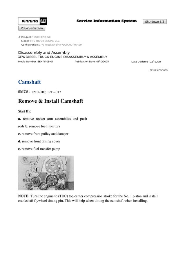 3176 CATERPILLAR ENGINE SERVICE REPAIR MANUAL S7LG - PDF DOWNLOAD | PDF | Commercial Trucks ...