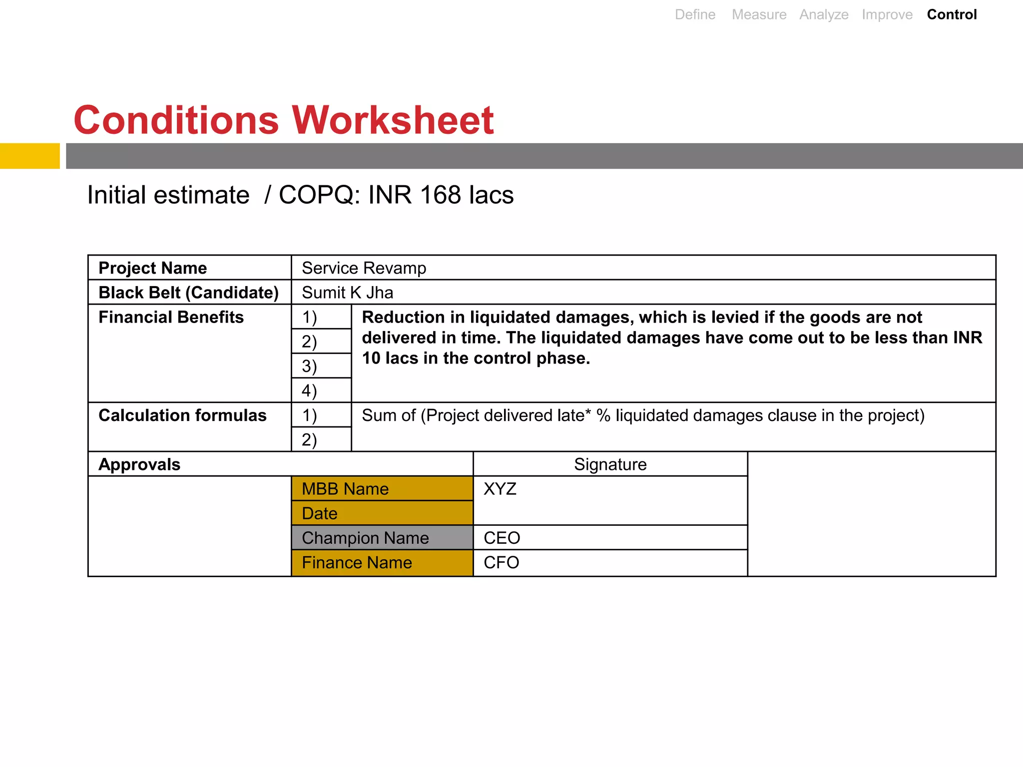 Service revamp lean six sigma black belt project | PDF