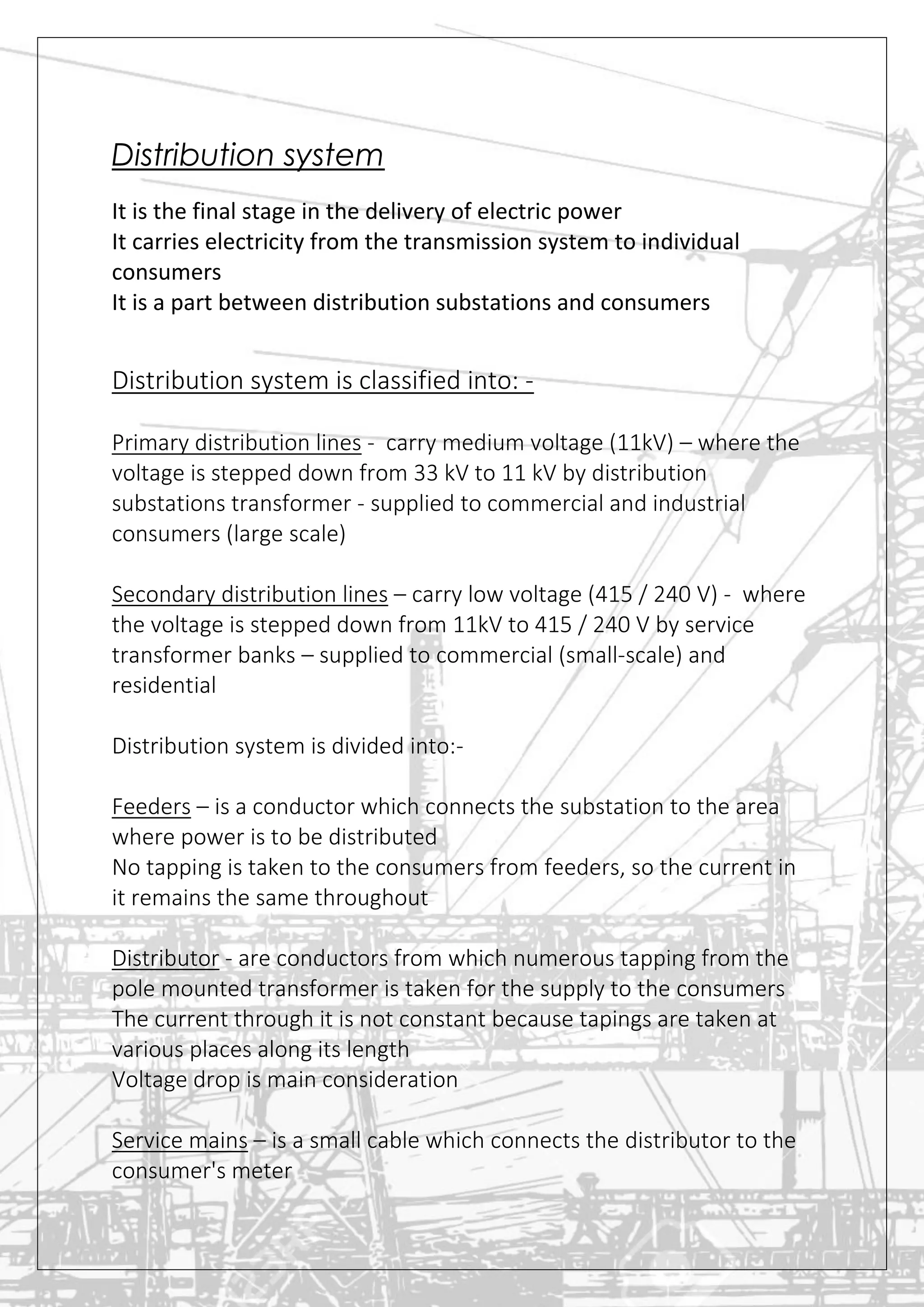 Transmission and distribution system of electricity | PDF