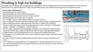 Services in High Rise Building | PDF