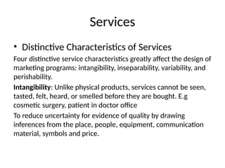 Services and types in Marketing Class Notes pptx | PPT