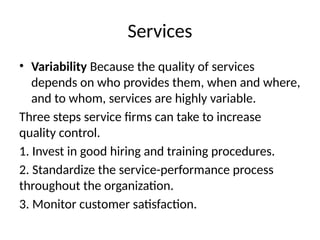 Services and types in Marketing Class Notes pptx | PPT