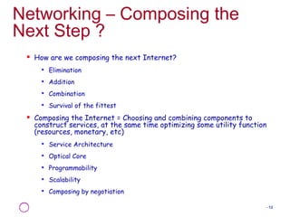 Services and applications’ infrastructure for agile optical networks | PPT