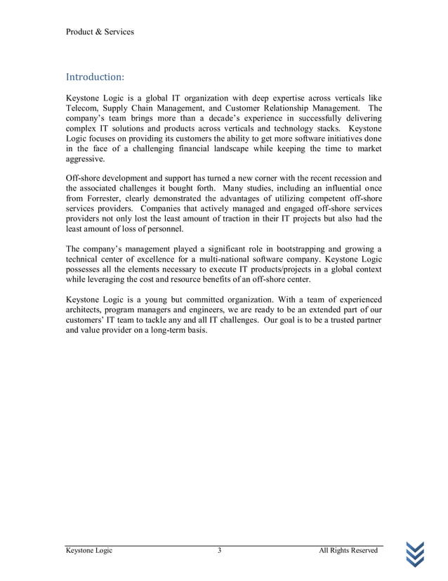 Services Brochure - Keystone Logic | PDF