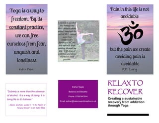 Relax to Recover - Addiction recovery through Yoga with Balance and ...
