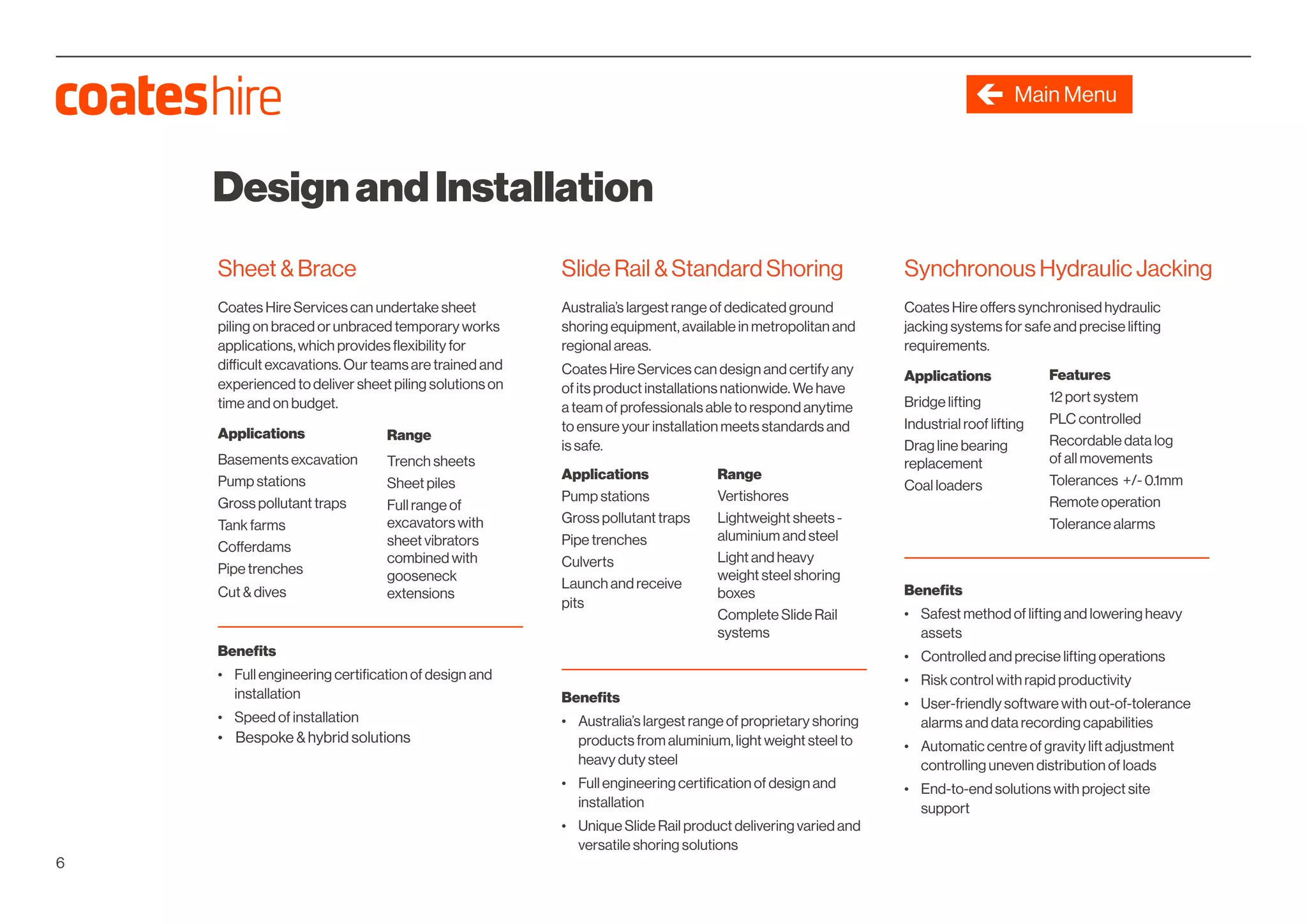Coates Hire Engineering Solutions - Temporary Works | PDF