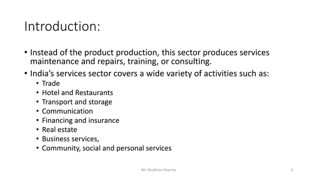 Service sector in india | PPTX