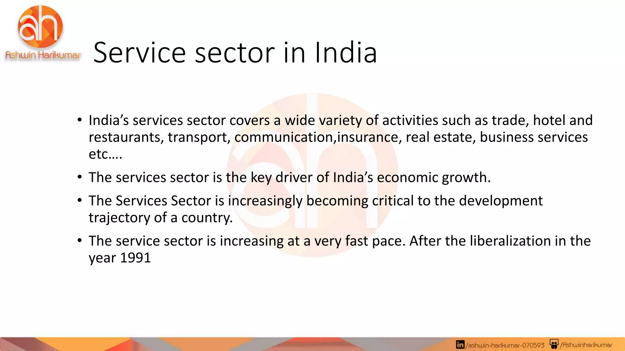 Service Sector in India & World | PPTX