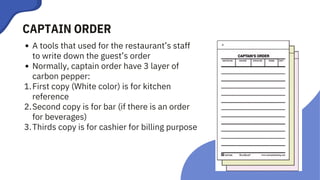 Service sequnce training for restaurant server | PDF