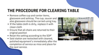Service sequnce training for restaurant server | PDF