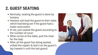 Service sequnce training for restaurant server | PDF