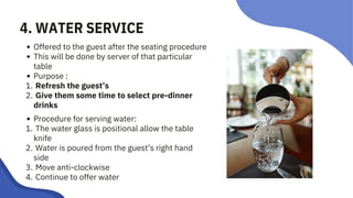 Service sequnce training for restaurant server | PDF