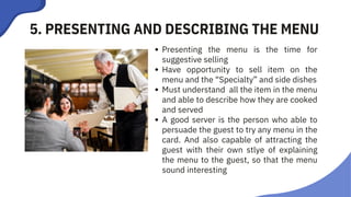 Service sequnce training for restaurant server | PDF