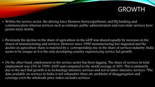 Services Led Growth In INDIA | PPTX