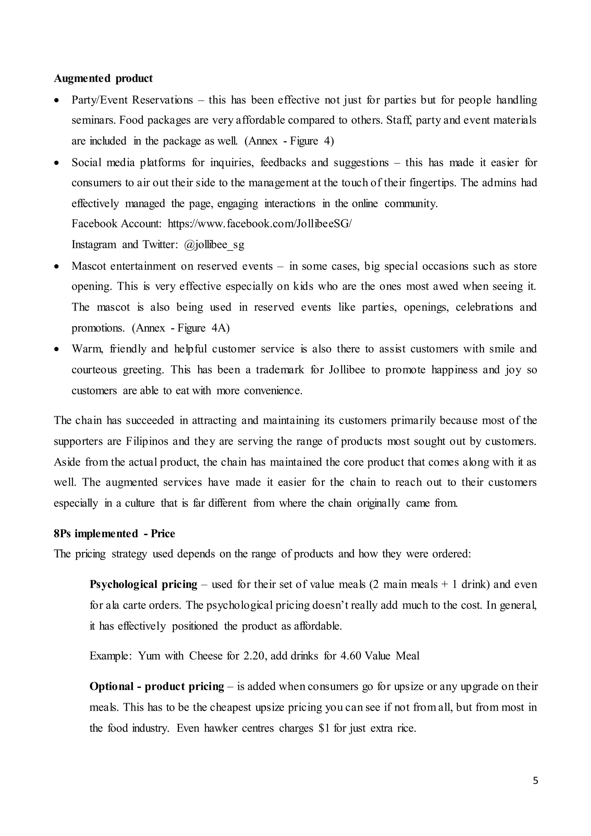 Services marketing - Jollibee Singapore | DOCX