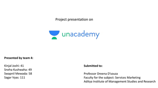 Services Model of Unacademy | PPT