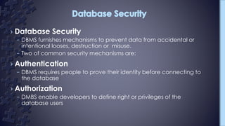 Services of dbms | PPTX