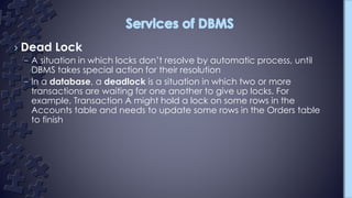 Services of dbms | PPT