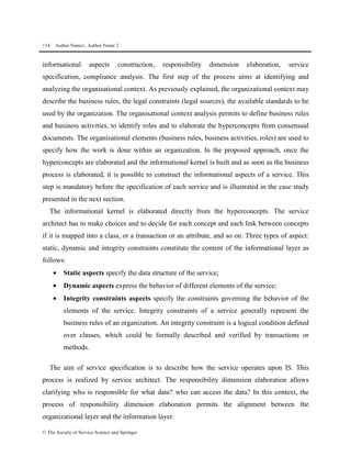 Service specification and service compliance how to consider the ...