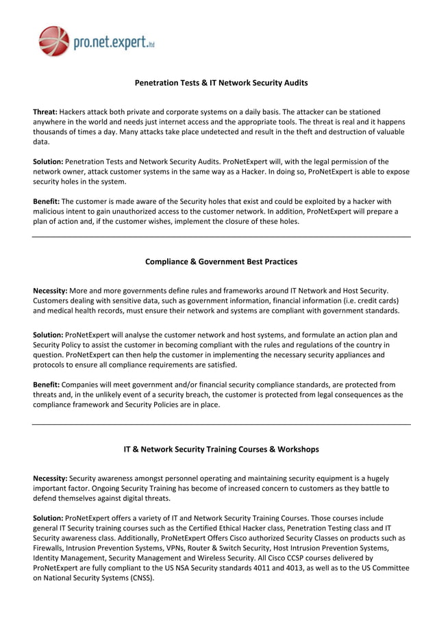 IT Network Security Services | PDF