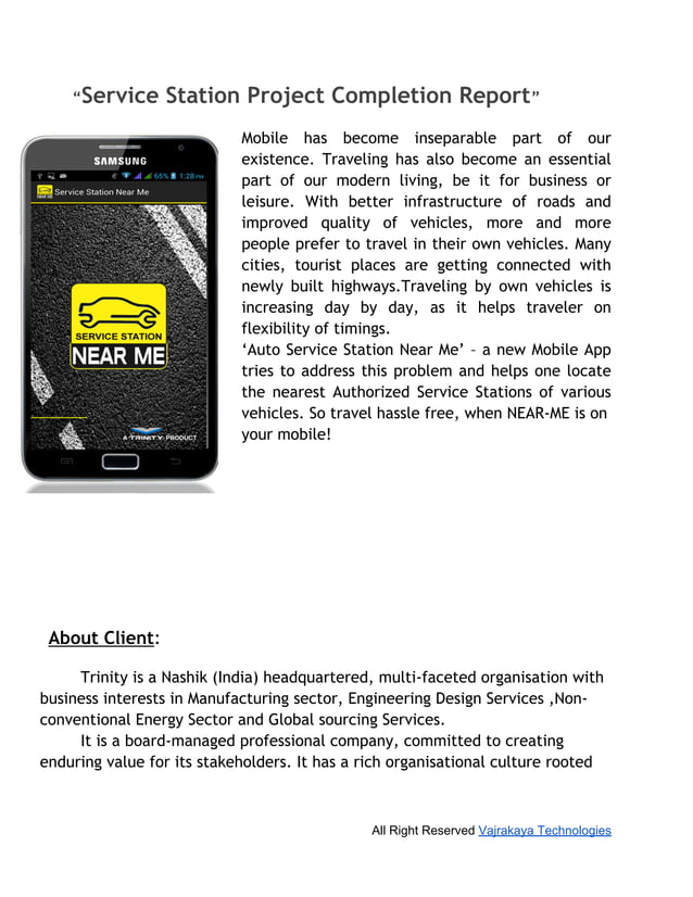 Service station android app project report | PDF