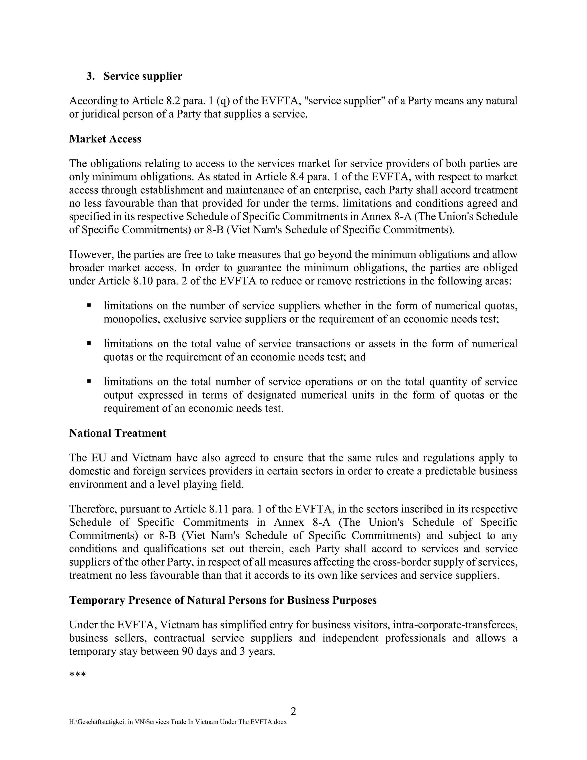 Services Trade in Vietnam under the EVFTA | PDF