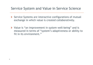 Service systems and value modeling from an appreciative system ...