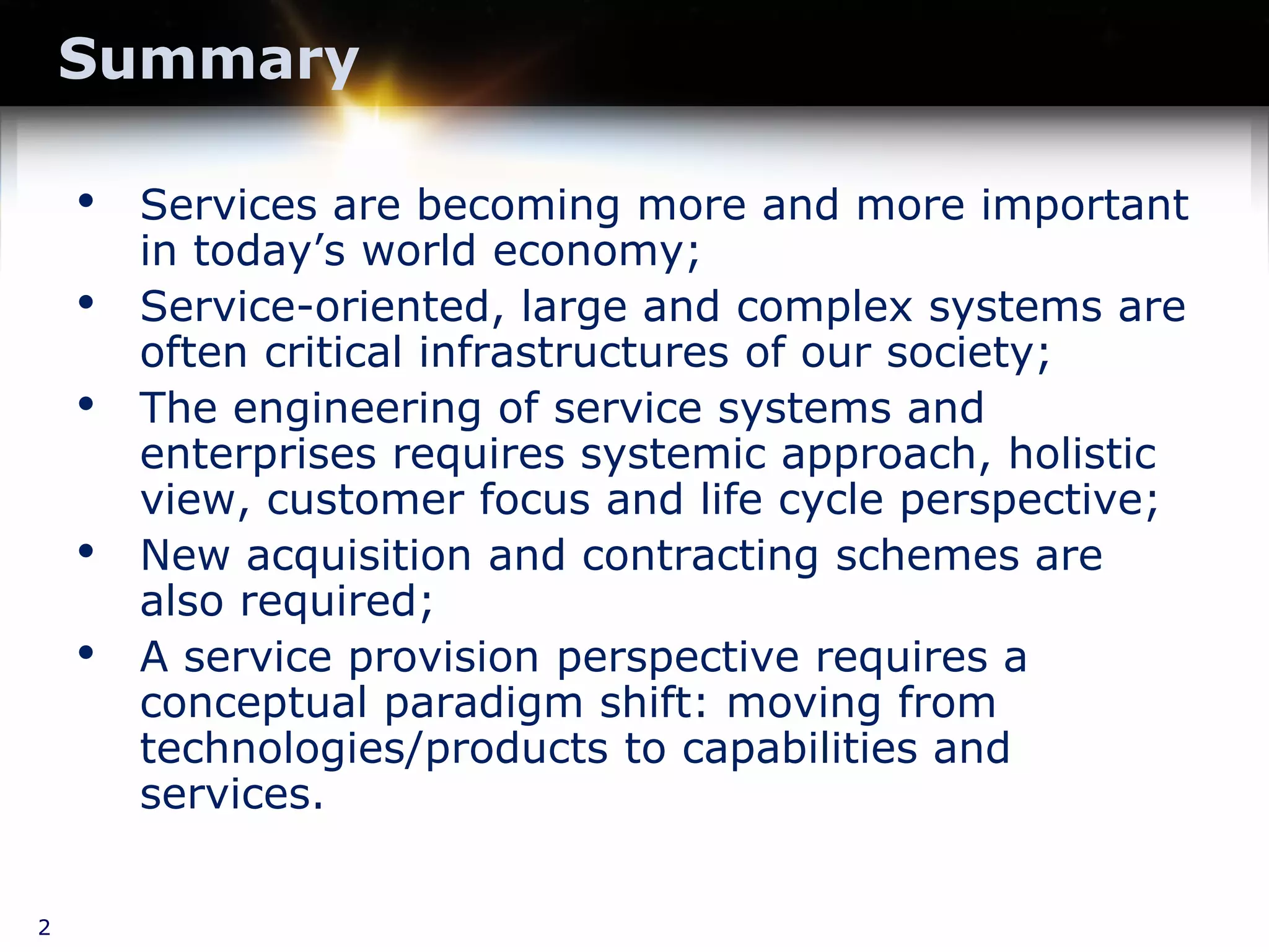 An Introduction to Service Systems Engineering (SSE) | PPT
